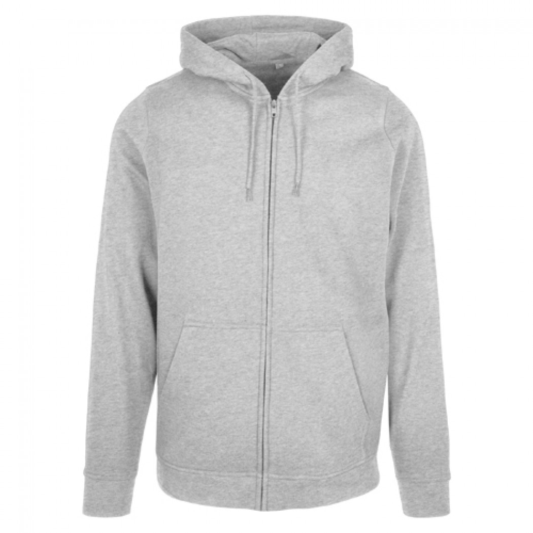 Basic Zip Hoody Heather Grey